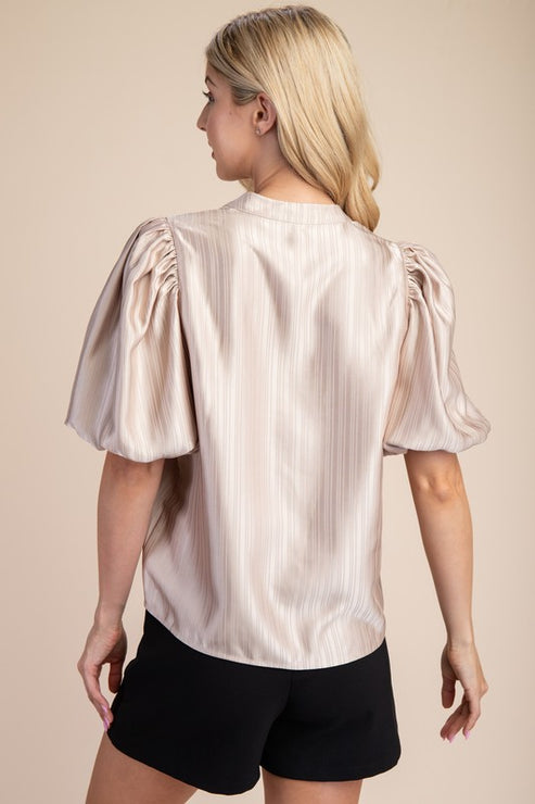 Born to Shine Taupe Top – Ribbon Chix
