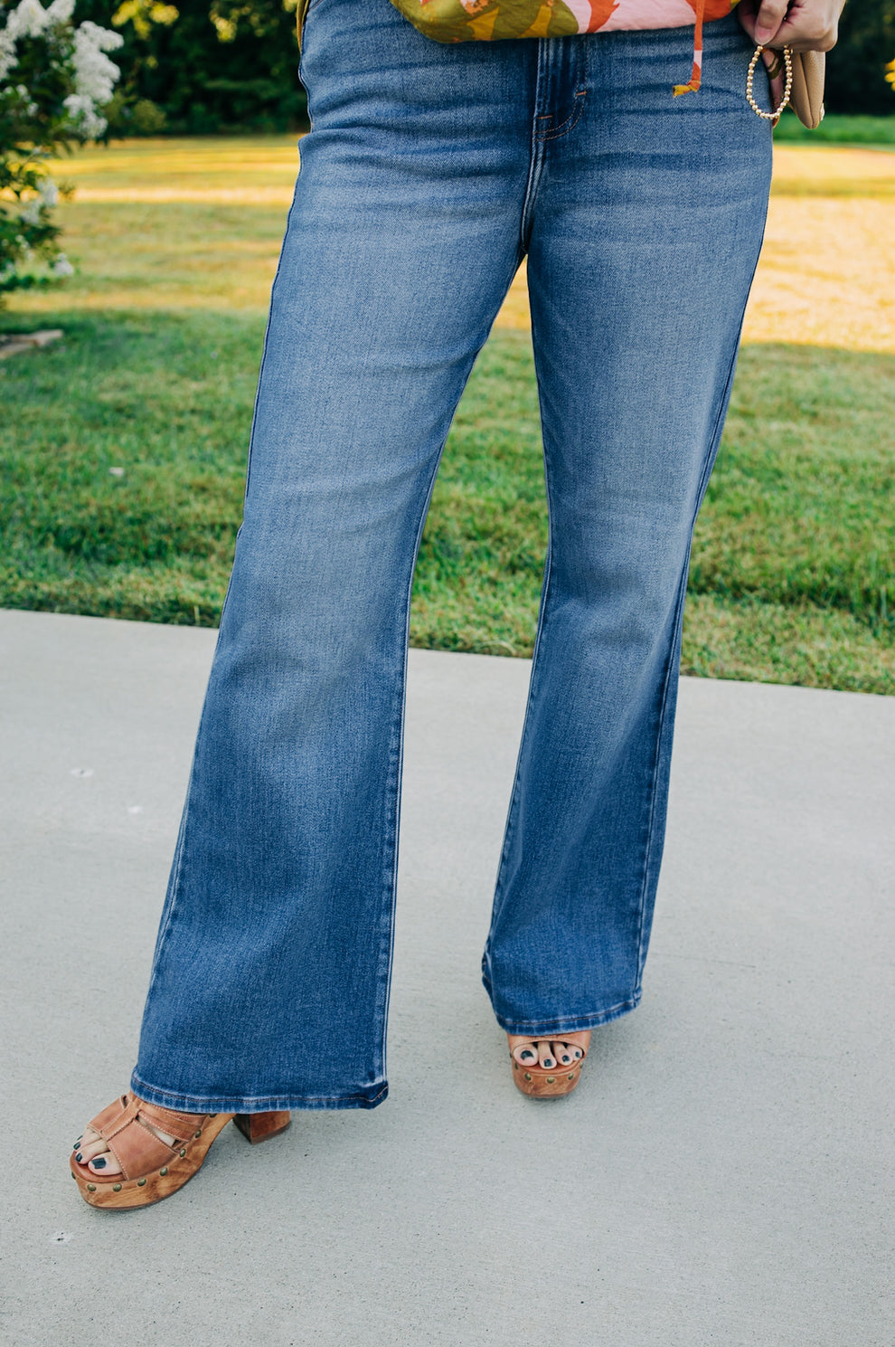 Happi Medium Dark High Rise Flare Denim – Ribbon Chix